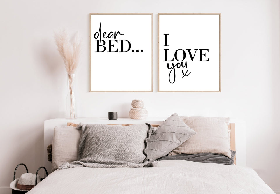 Dear Bed I Love You Poster Set – D'Luxe Prints