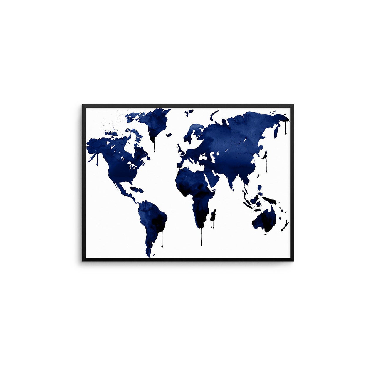 Navy Blue World Map Print – D'Luxe Prints